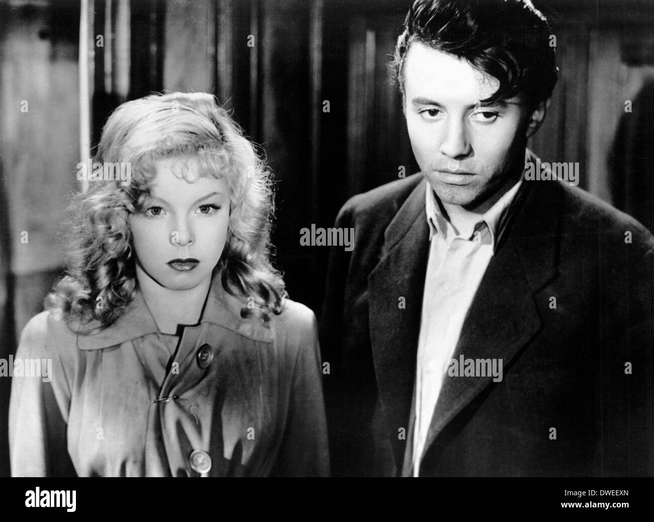 Cecile Aubry and Michel Auclair, on-set of the Film, "Manon" directed ...