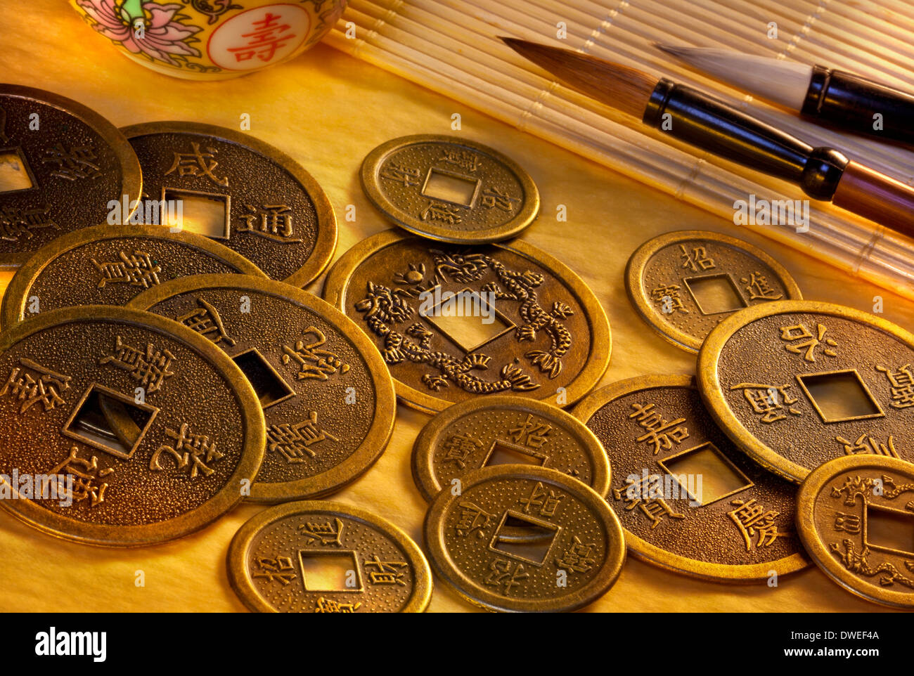Antique Chinese coins Stock Photo - Alamy