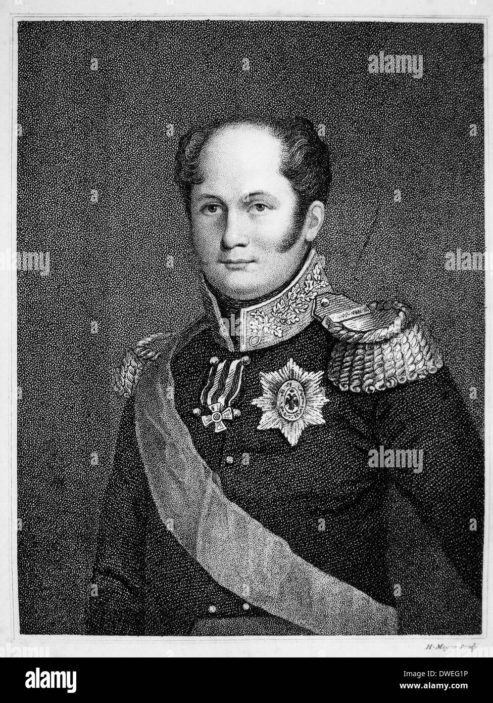 Alexander I (1777-1825), Czar of Russia 1801-1825, Portrait, Engraving ...