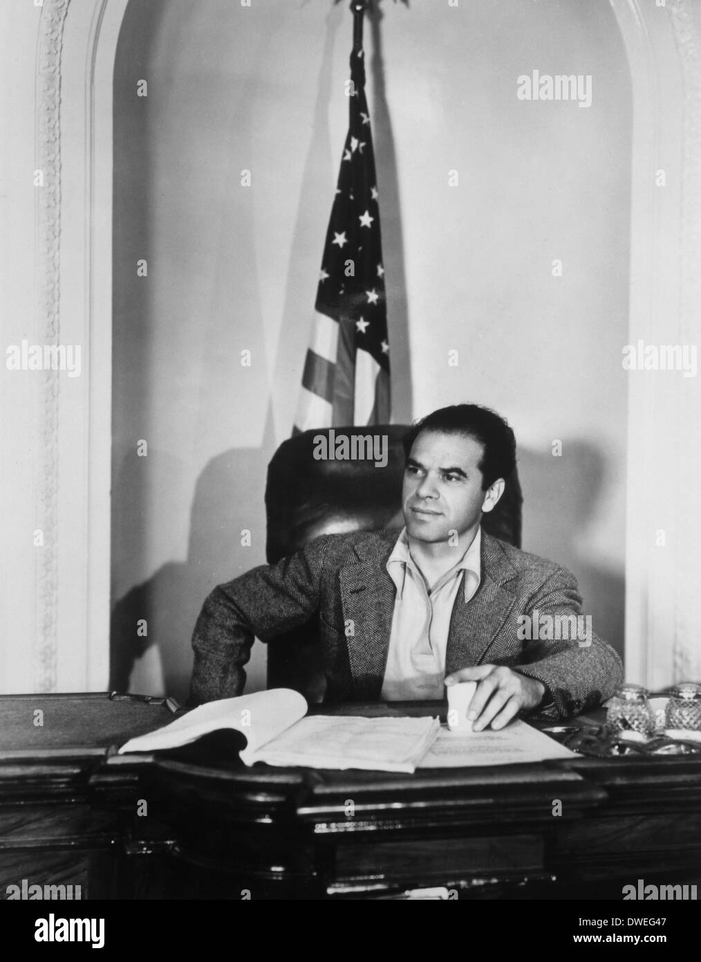 Frank Capra (1897-1991), American Film Director, Portrait behind Desk ...