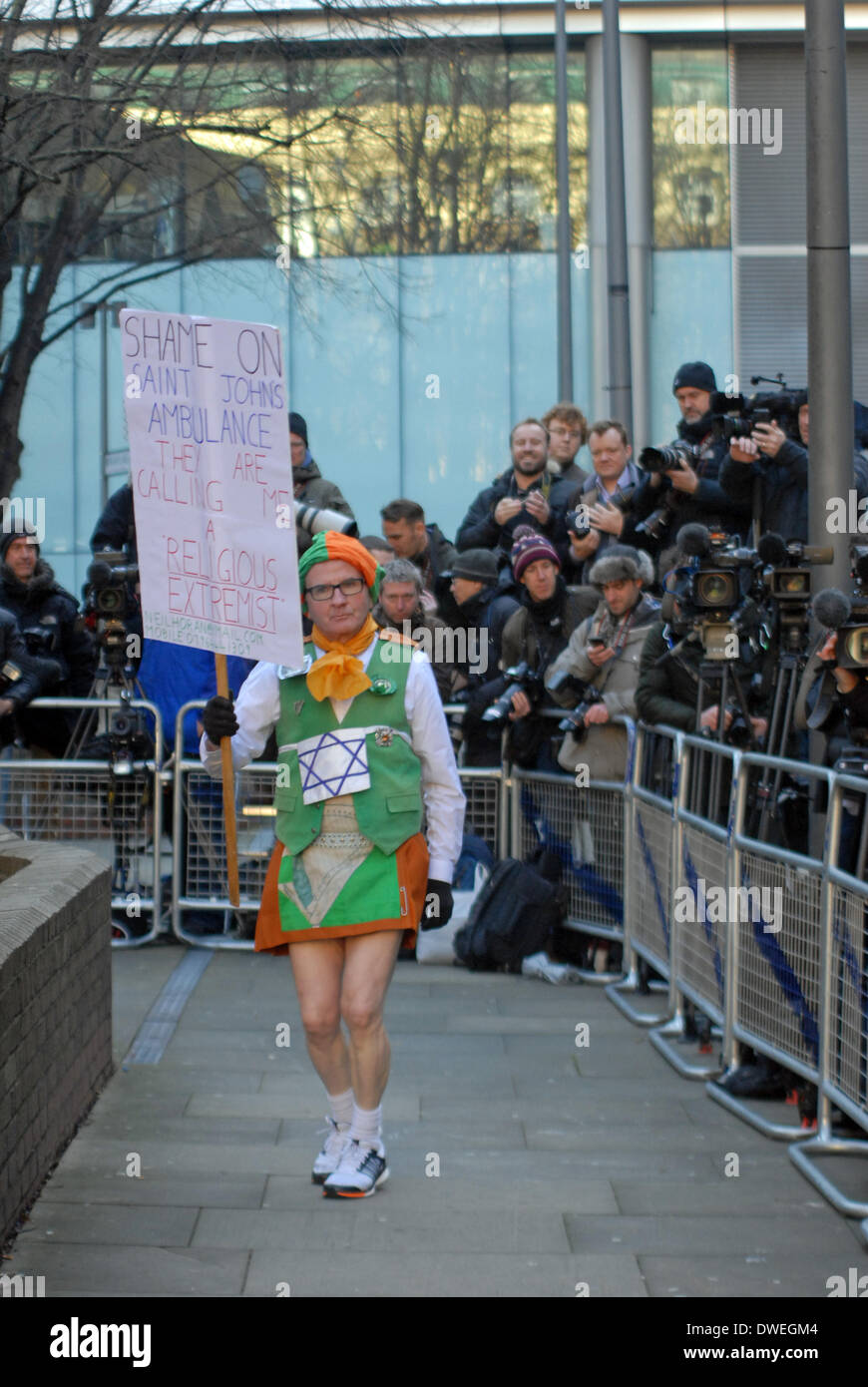 London, UK. 6th March 2014. Neil Horan also known as the Dancing Priest ...