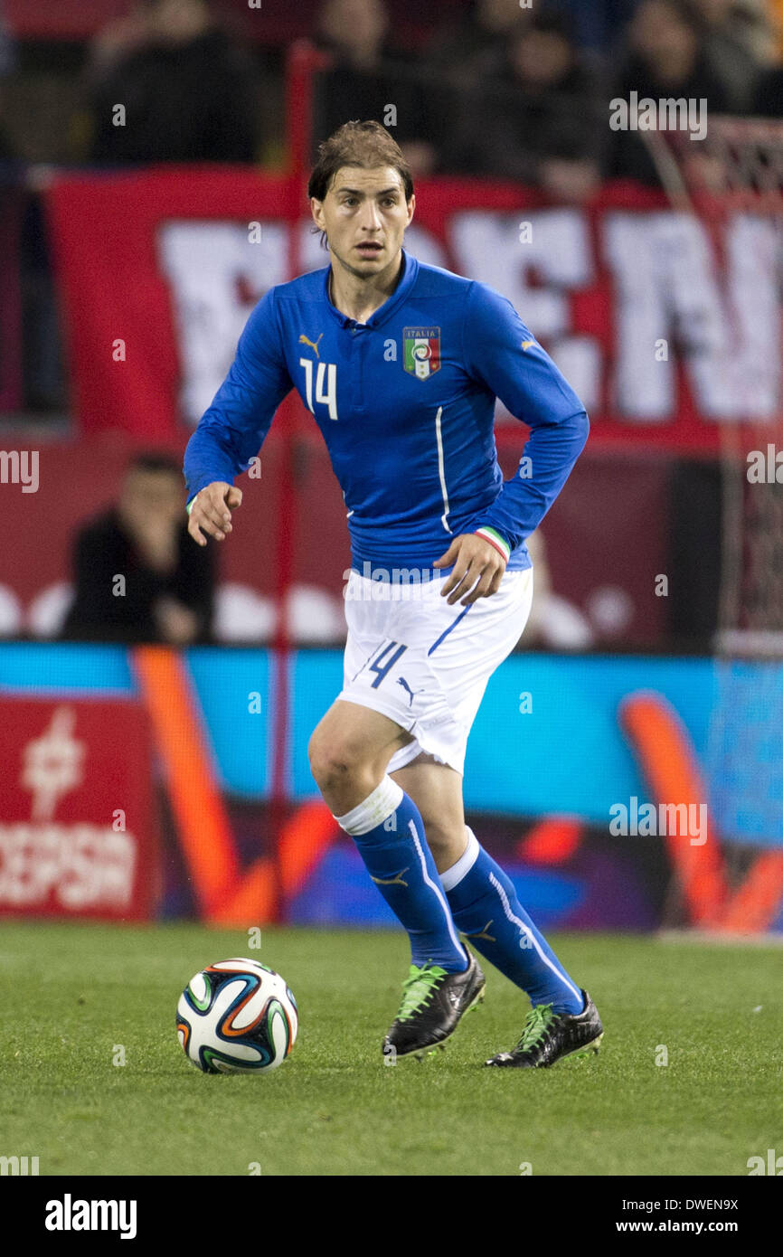 Madrid, Spain. 5th Mar, 2014. Gabriel Paletta (ITA) Football / Soccer ...