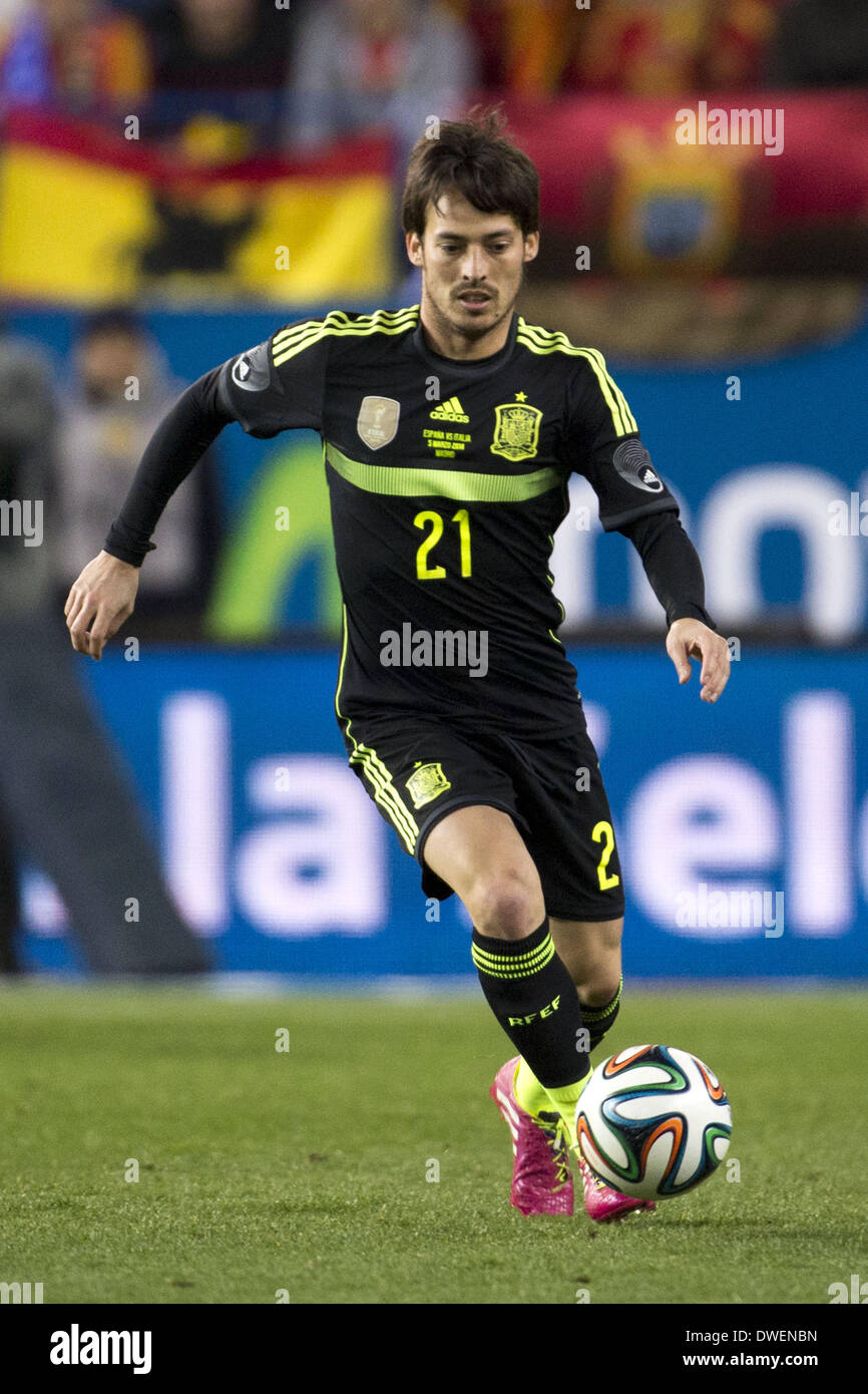 Madrid, Spain. 5th Mar, 2014. David Silva (ESP) Football / Soccer ...
