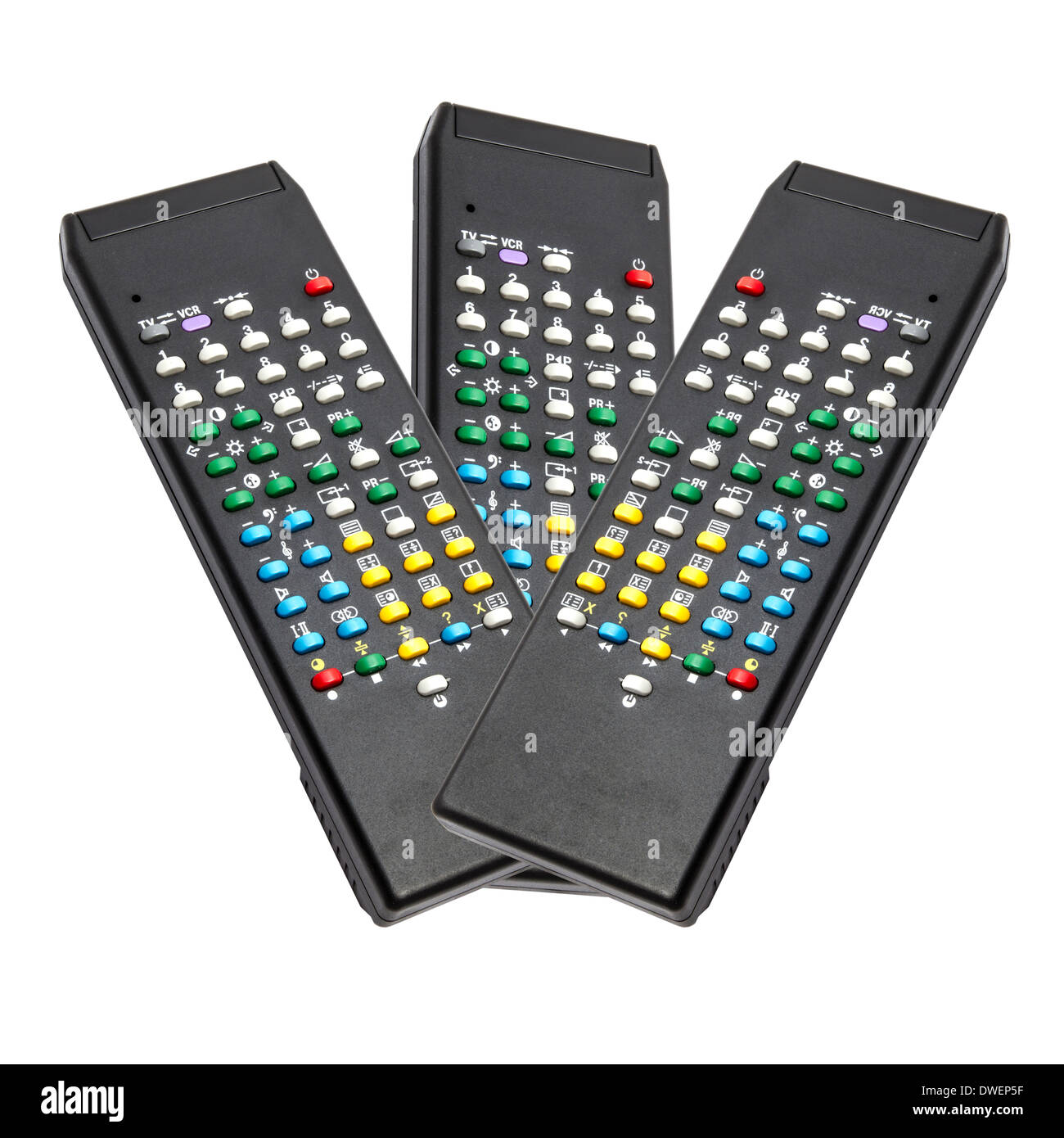 Black remote control isolated on white Stock Photo - Alamy