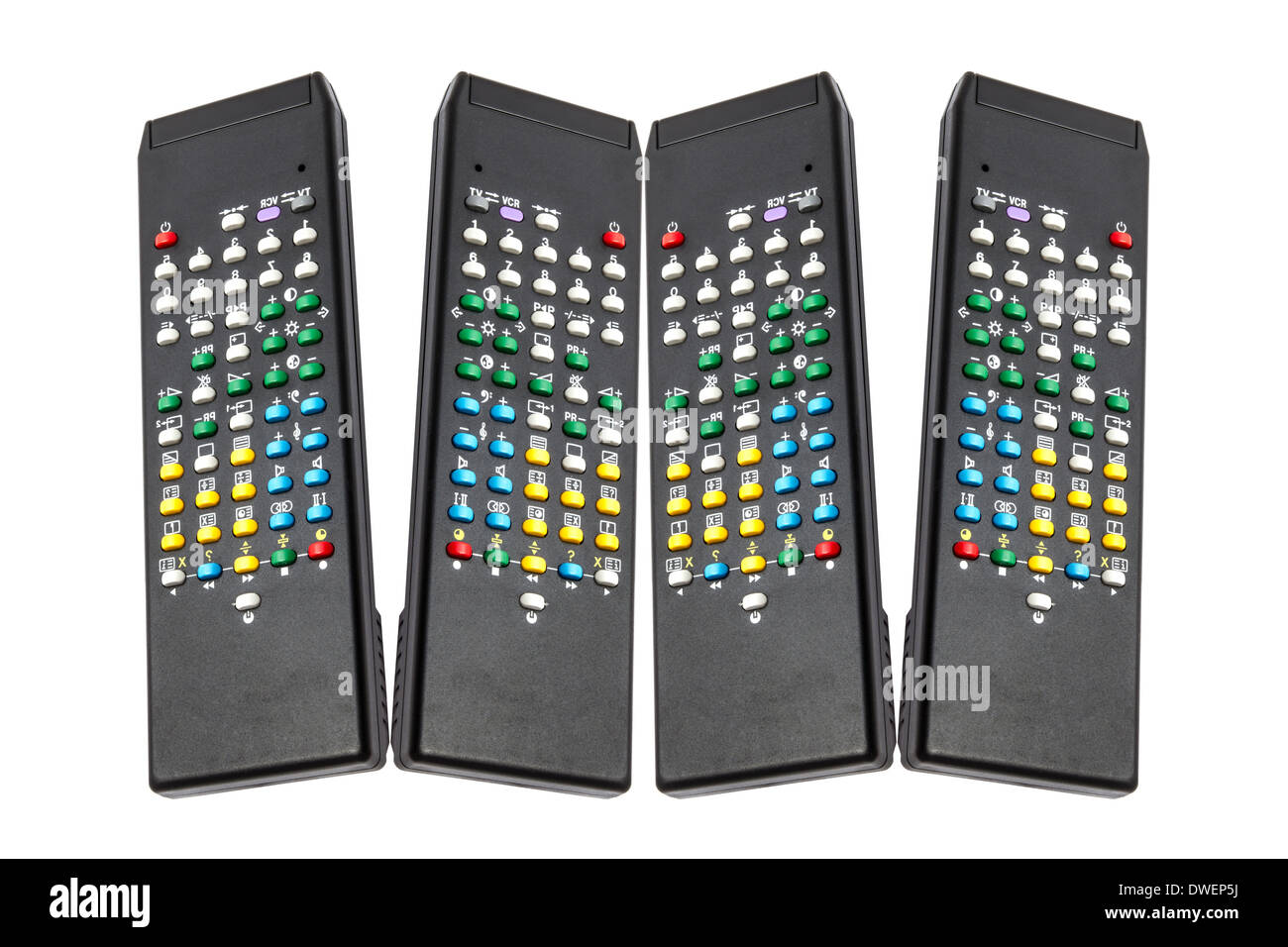 Black remote control isolated on white background Stock Photo - Alamy