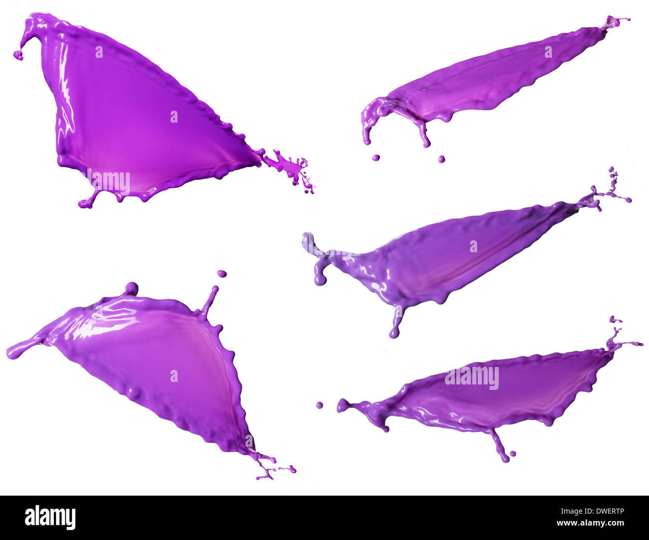 purple liquid splash collection isolated on white background Stock ...