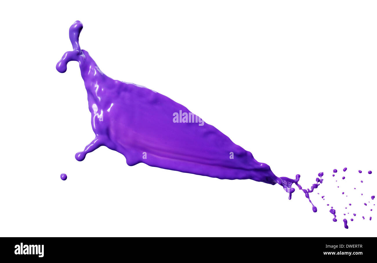 purple liquid splash isolated on white background Stock Photo - Alamy