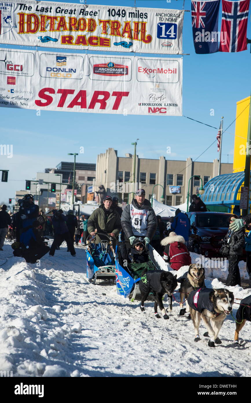 Anchorage, Alaska, USA. 1st Mar, 2014. Iditarod musher RAY REDINGTON JR ...