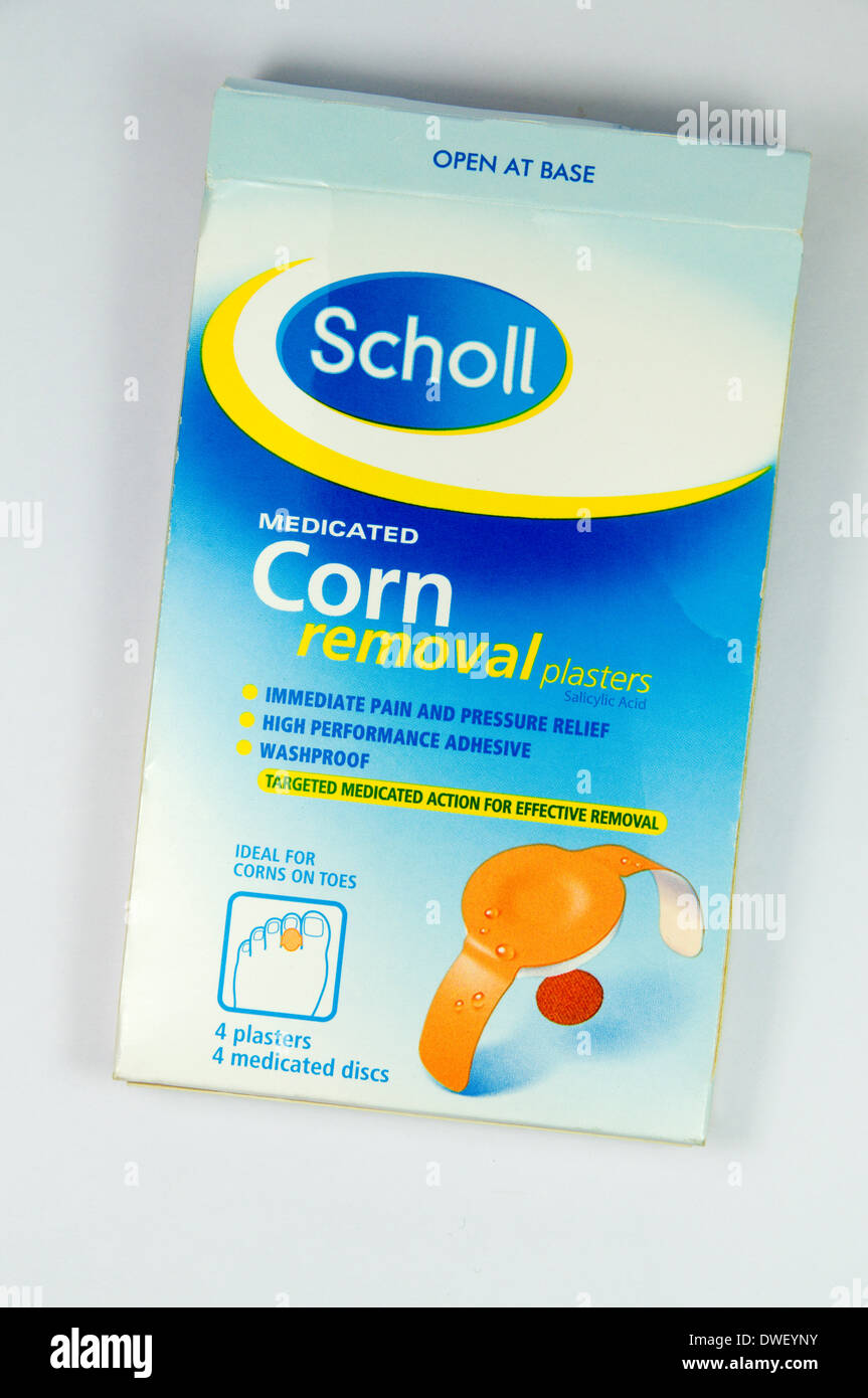 Scholl Corn Plasters packet Stock Photo - Alamy