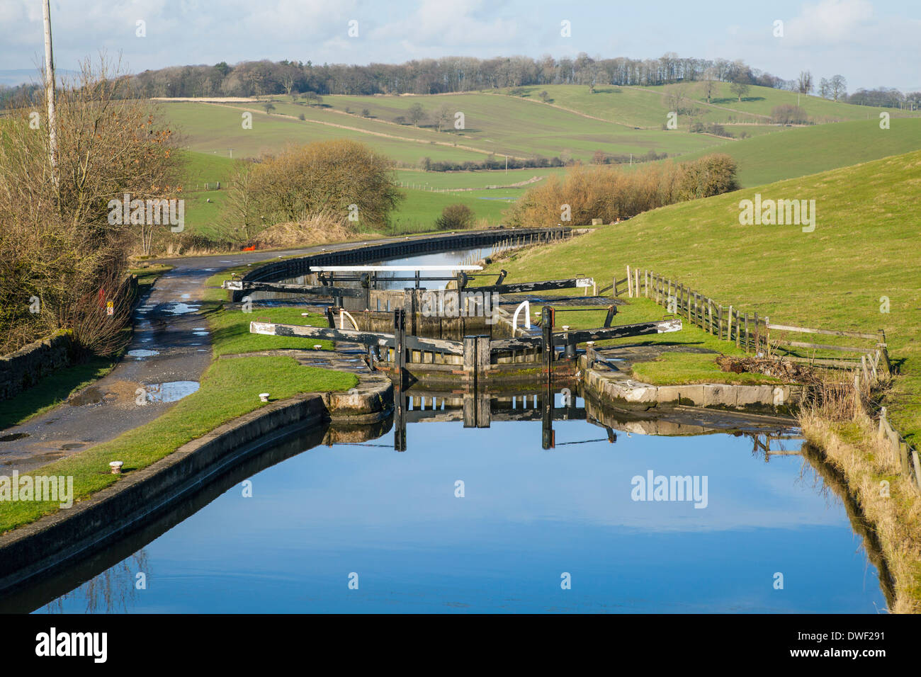 Locks on canal system Stock Photo - Alamy