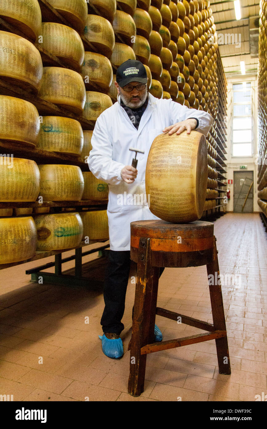 Parmigiano Reggiano cheese producer factory in Baganzolino, Parma ...