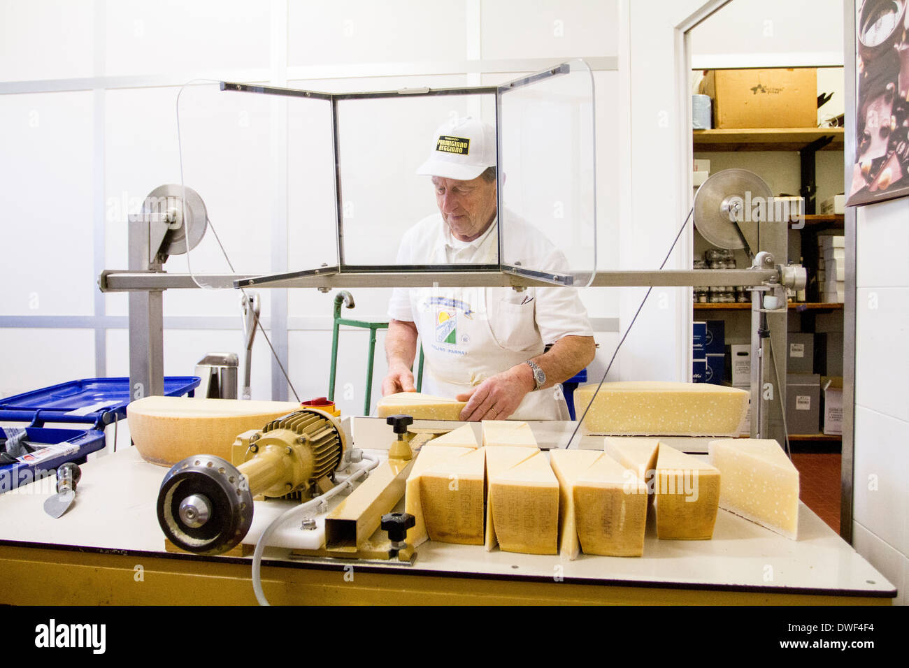 Parmigiano Reggiano cheese producer factory in Baganzolino, Parma ...