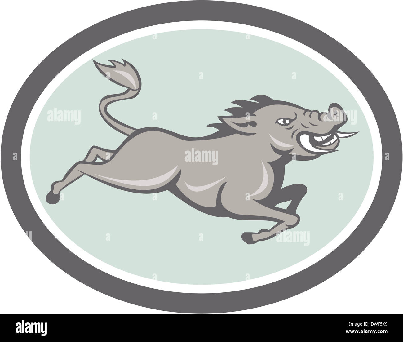 Illustration of a wild pig boar razorback jumping on isolated ...