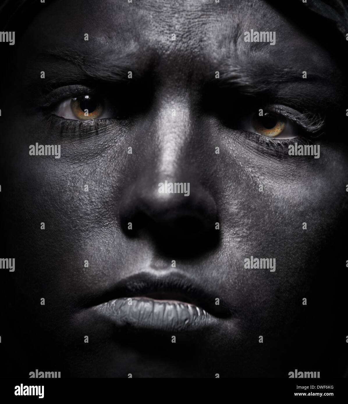 Sad woman with black skin Stock Photo - Alamy