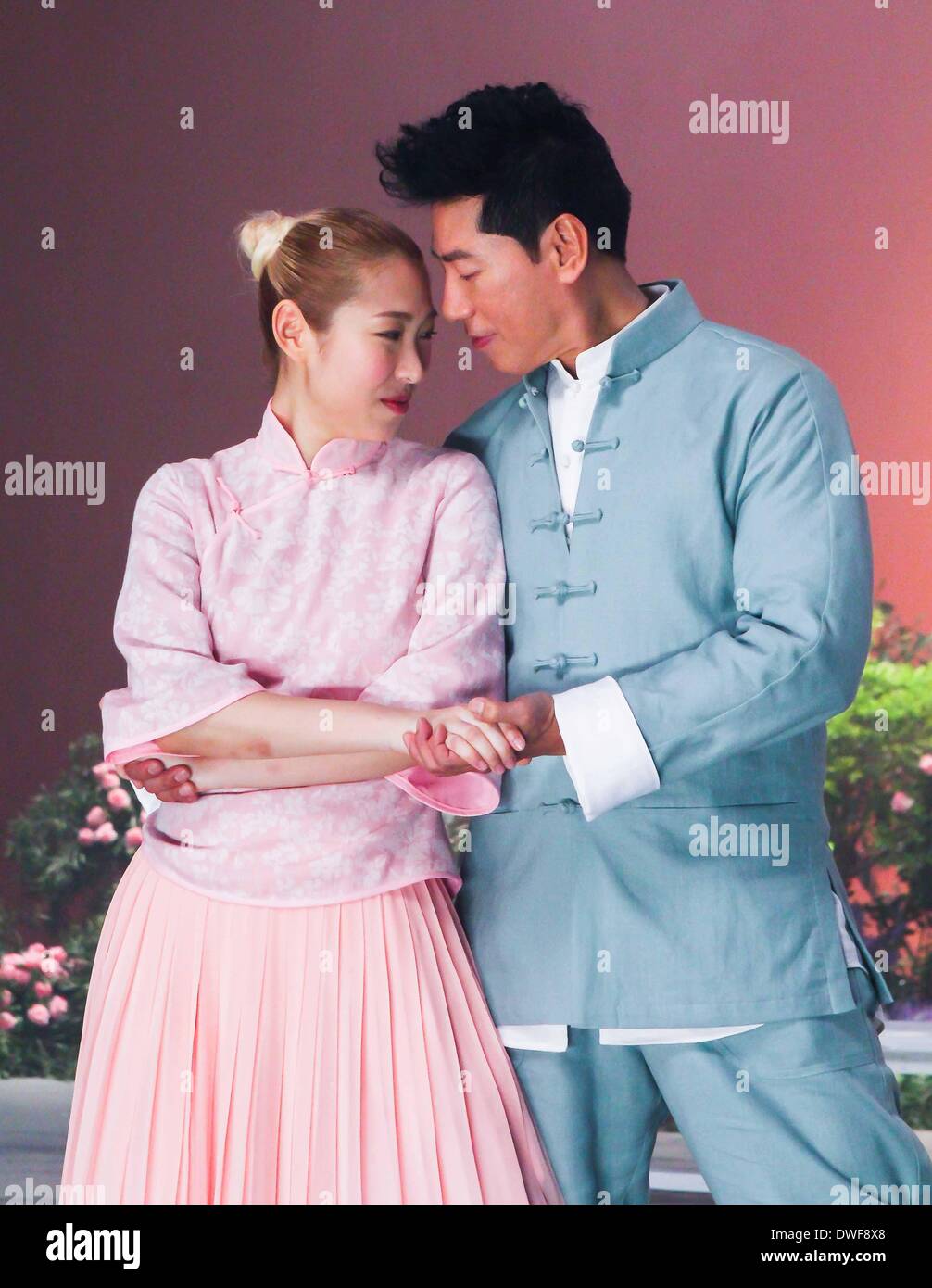 Taipei. 6th Mar, 2014. Roy Cheung and Joanna Wang shoot MV in Taipei on ...