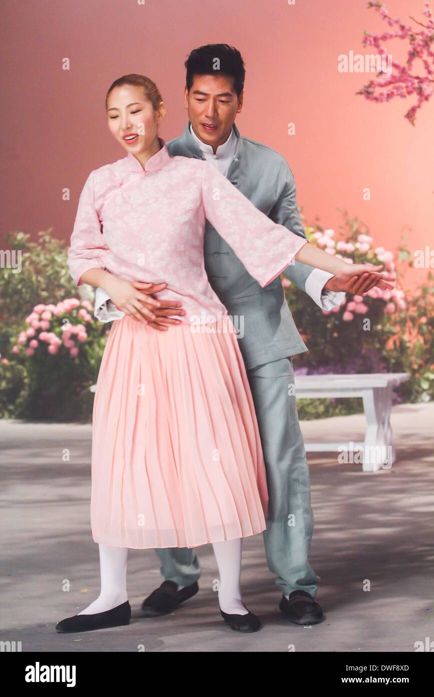 Taipei. 6th Mar, 2014. Roy Cheung and Joanna Wang shoot MV in Taipei on ...