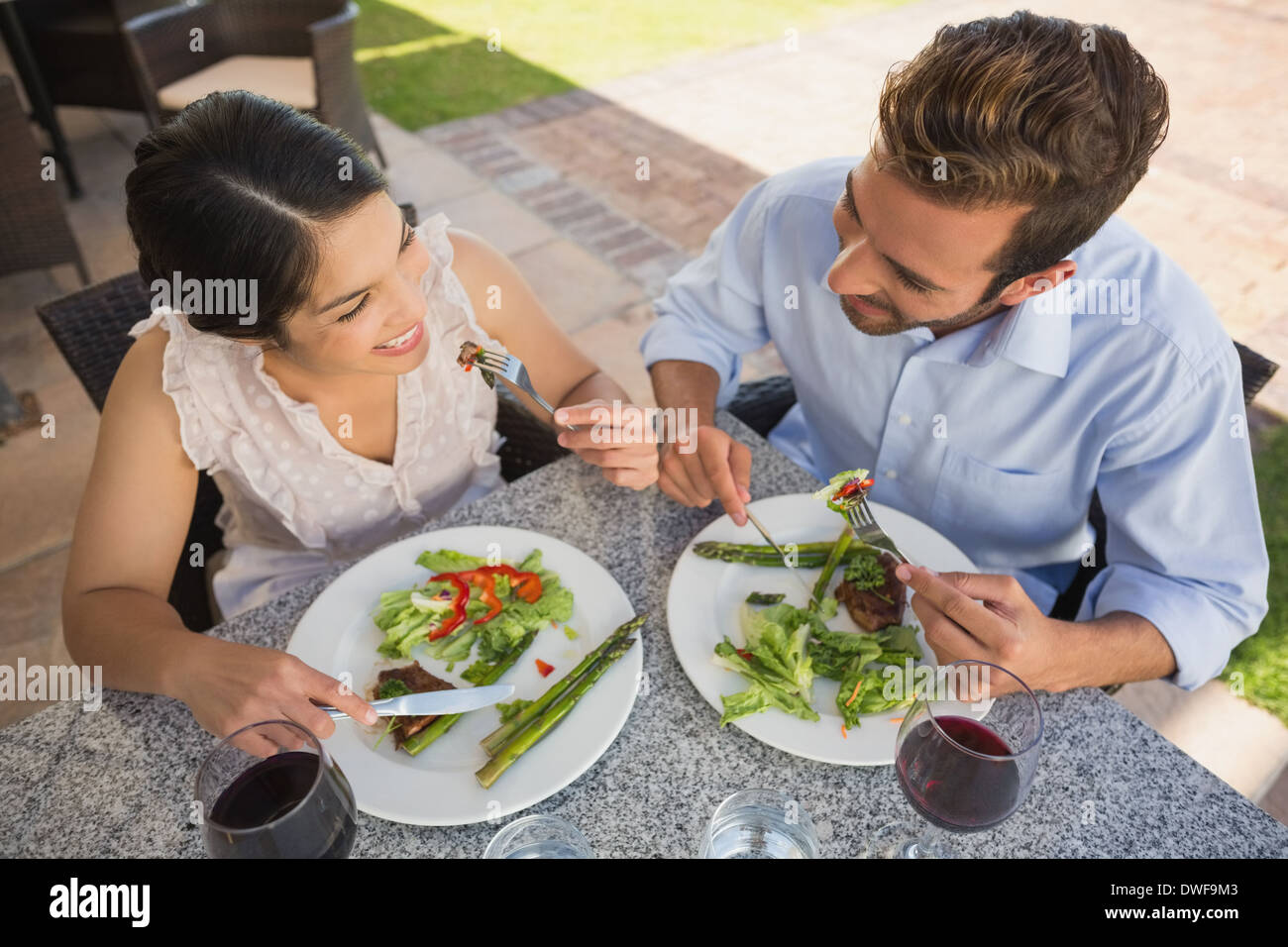 Happy couple on a dinner date Stock Photo - Alamy