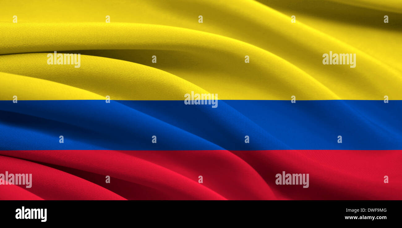 Flag of Colombia waving in the wind Stock Photo - Alamy