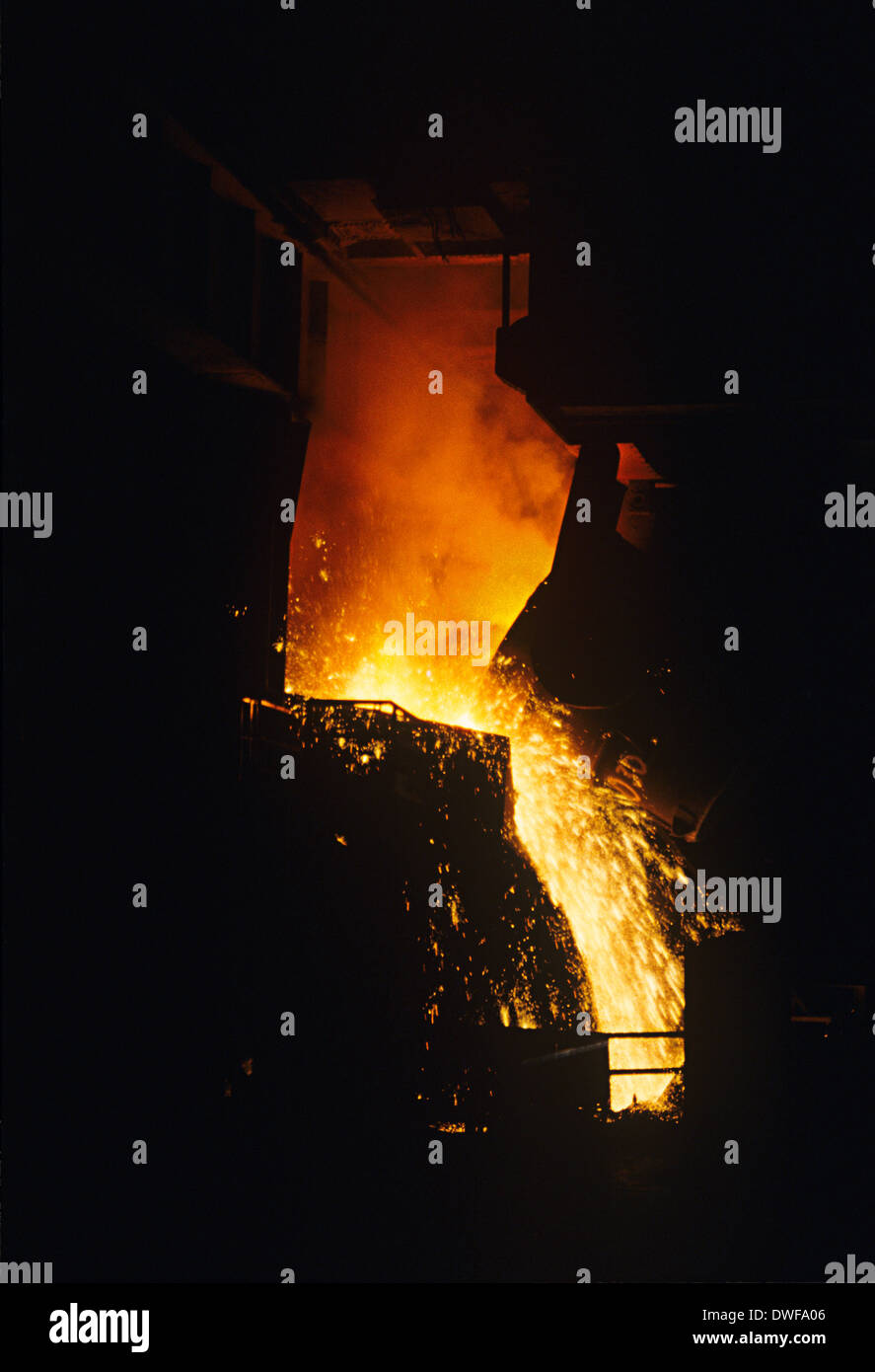 Pouring Molten Steel from a Blast Furnace Stock Photo - Alamy