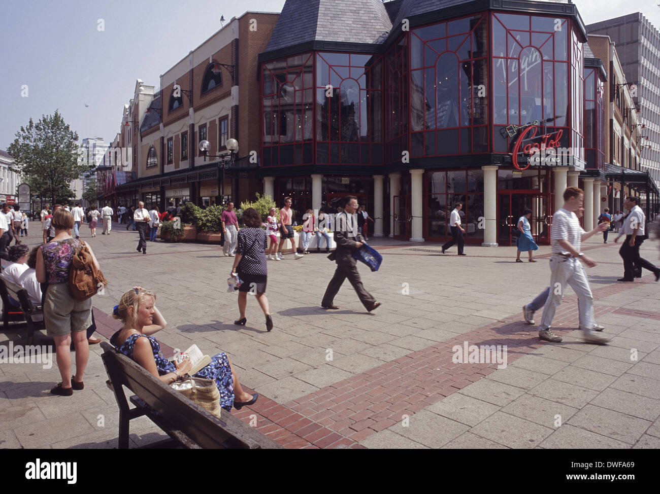 Cardiff, Queen Street at Capitol Shopping Centre Stock Photo - Alamy