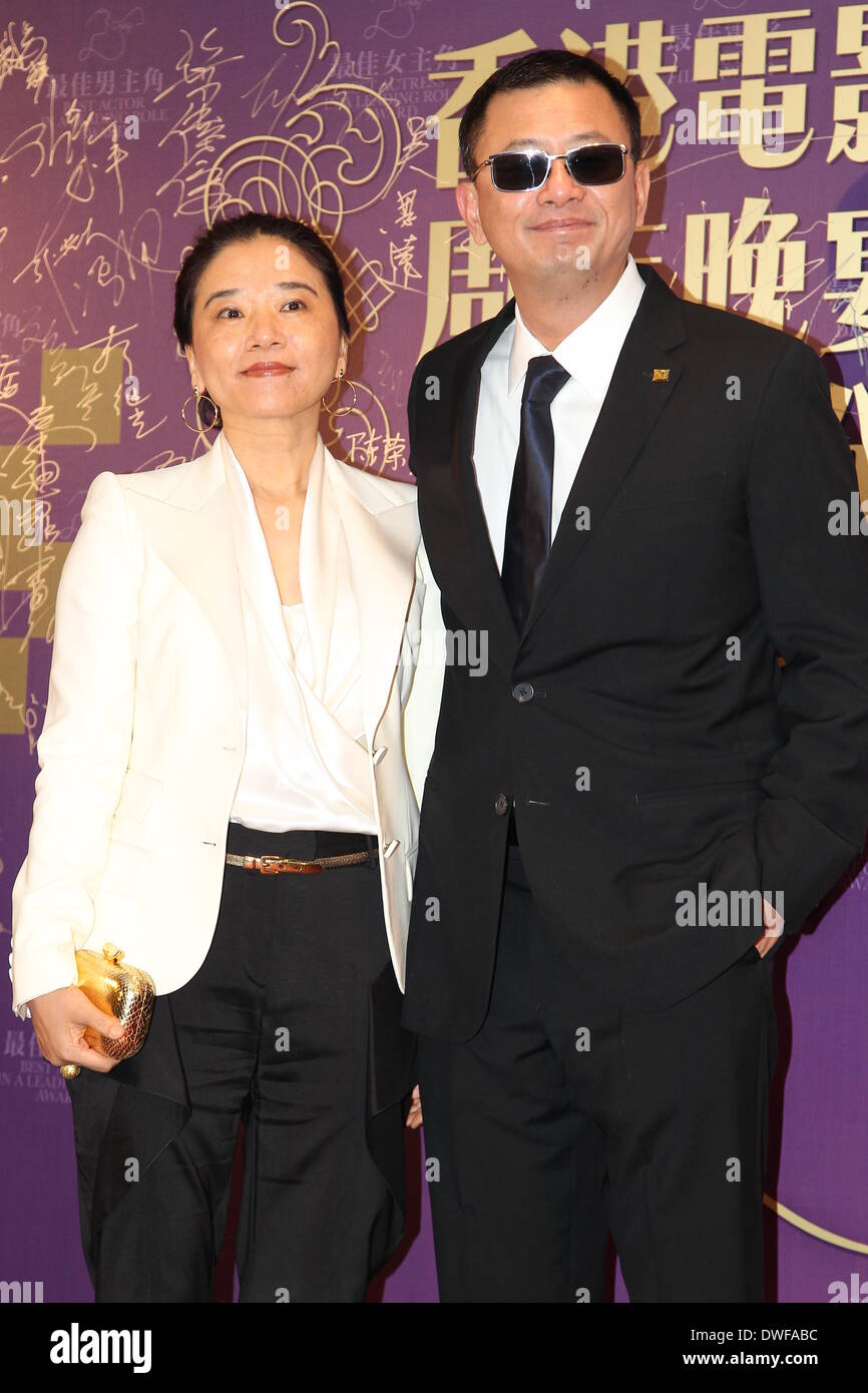 Hong Kong, China. 6th Mar, 2014. Karwai Wong and wife pose for a ...