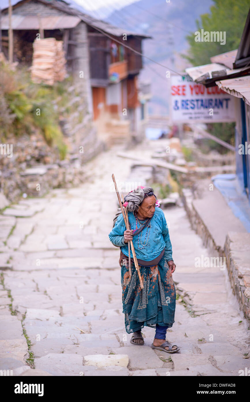An old smiling nepali woman in streets of Kathmandu Stock Photo - Alamy