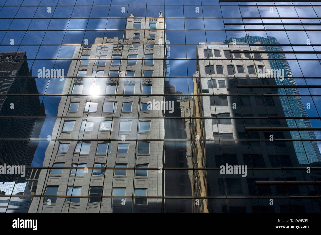 Reflection in the Lever House building. 390 Park Avenue. Just one block ...