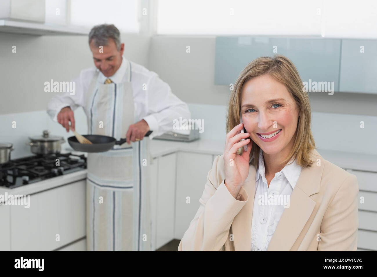 Female cooking kitchen stove suit hi-res stock photography and images ...