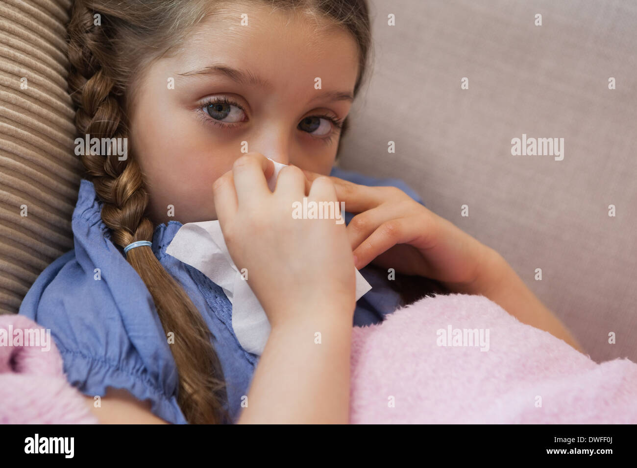 Girl blowing nose hi-res stock photography and images - Alamy