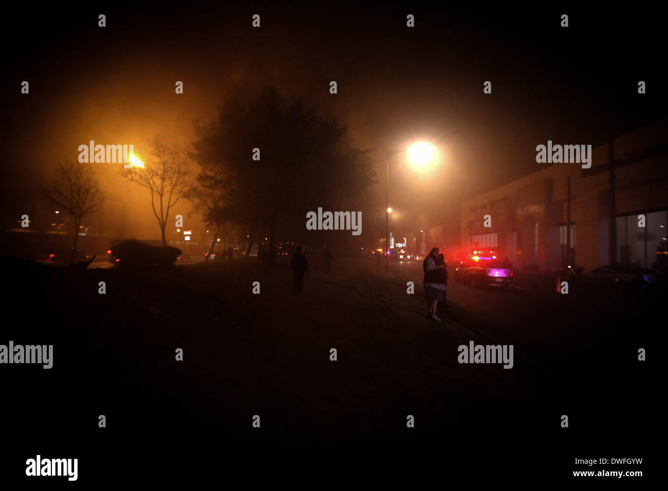 Mexico City, Mexico. 5th Mar, 2014. A car dealership caught fire in ...