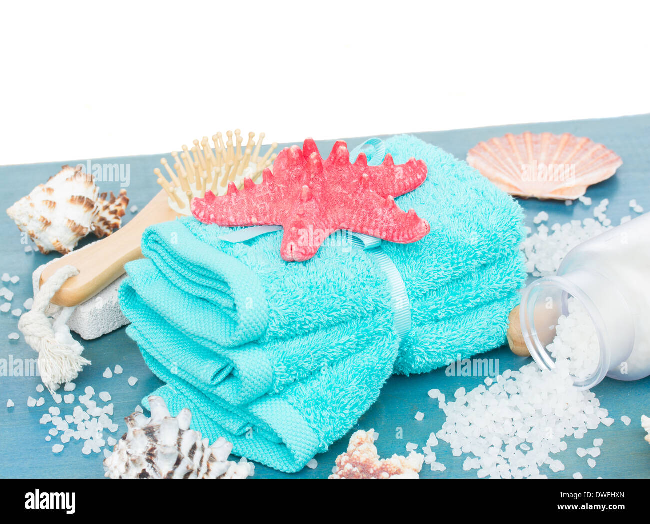 Sea spa setting border Stock Photo - Alamy