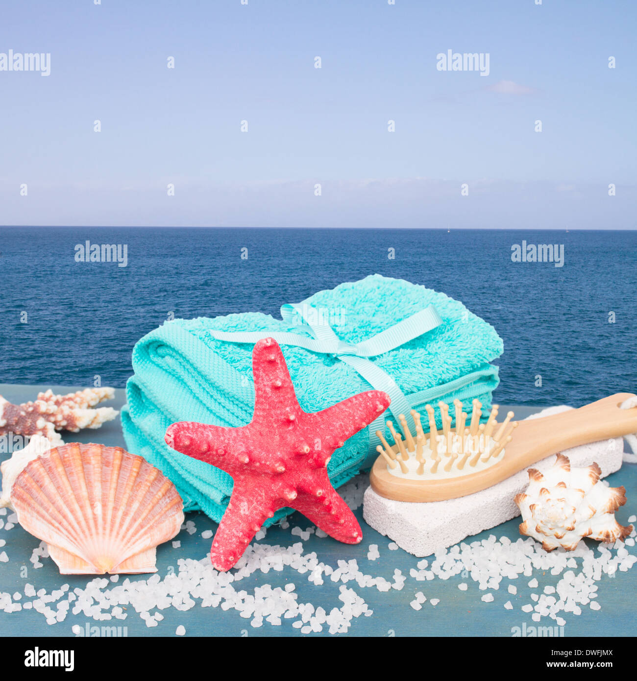 Sea spa setting by seaside Stock Photo - Alamy