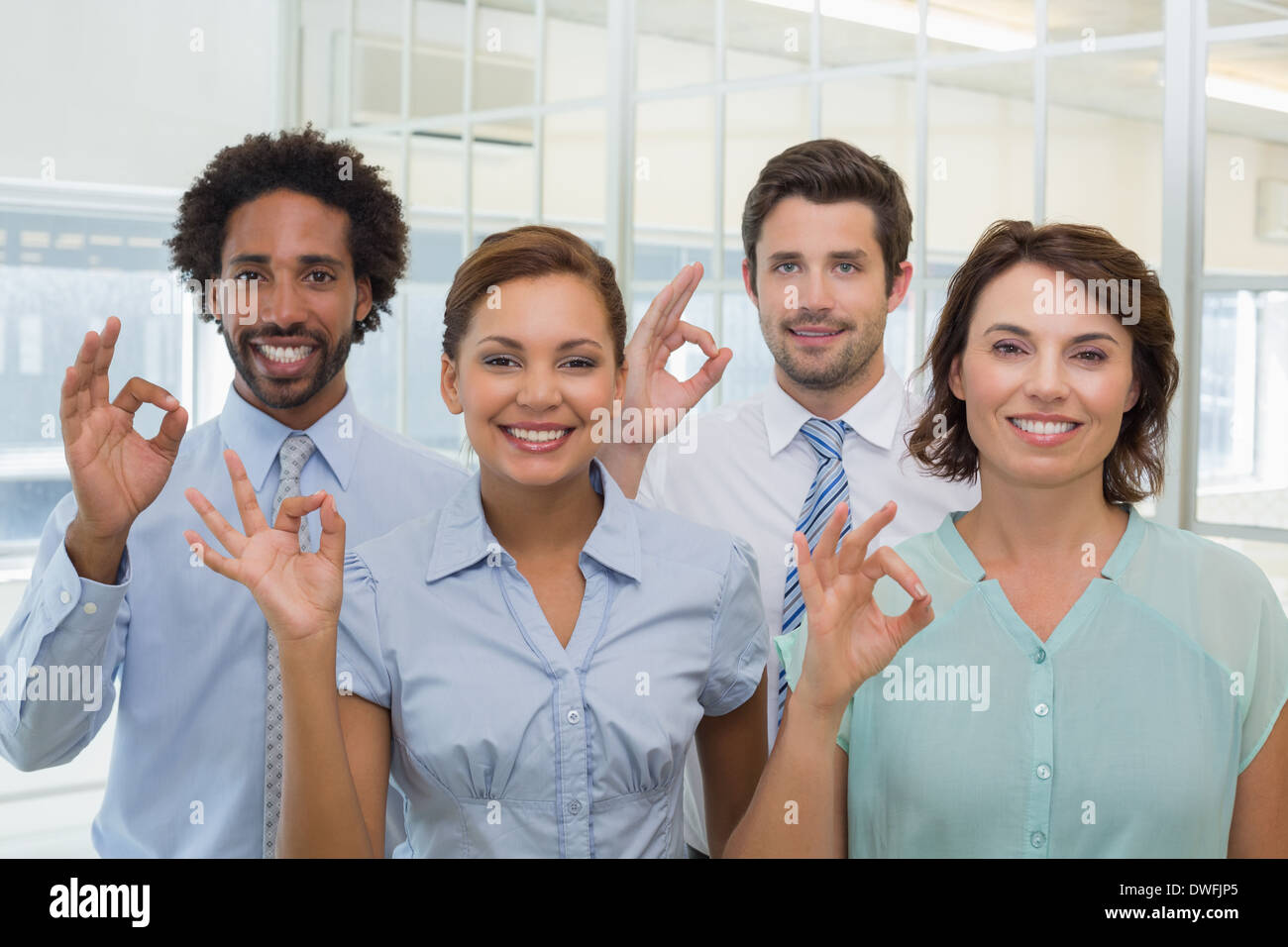 Business team okay sign hi-res stock photography and images - Alamy