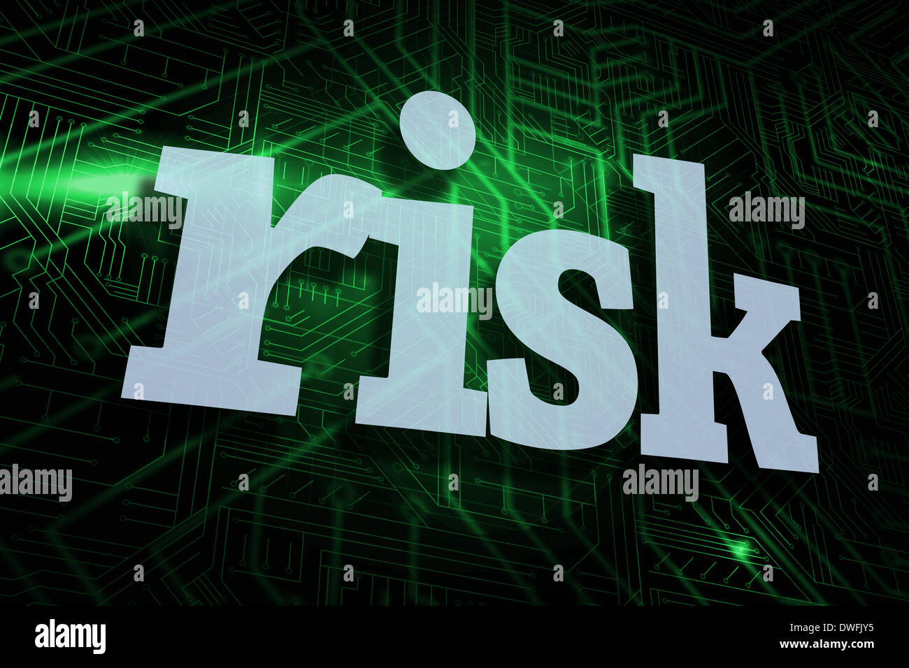 Risk against green and black circuit board Stock Photo - Alamy