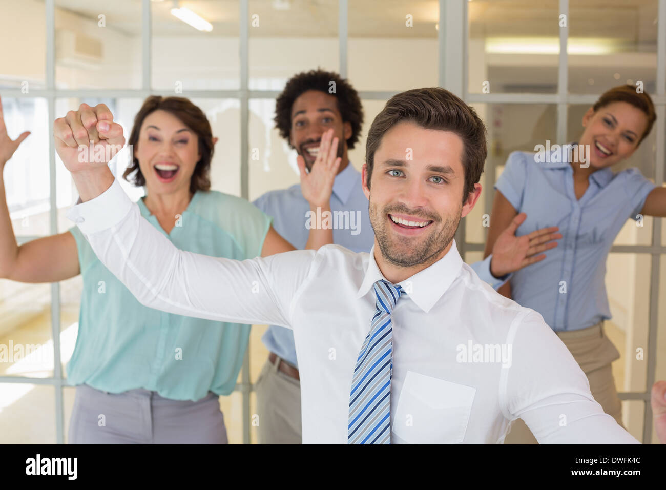 Cheering for colleagues hi-res stock photography and images - Alamy