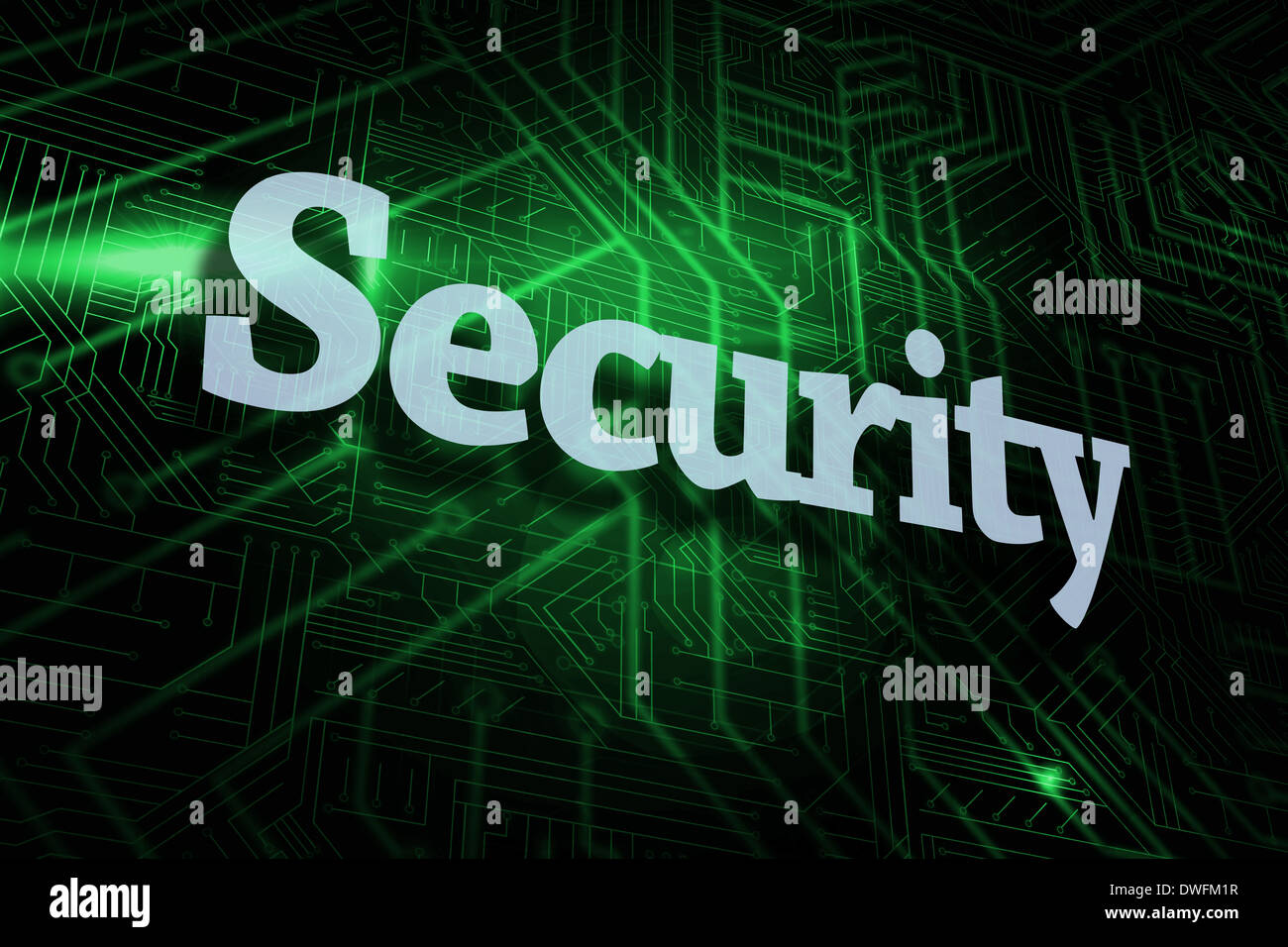 Security against green and black circuit board Stock Photo - Alamy