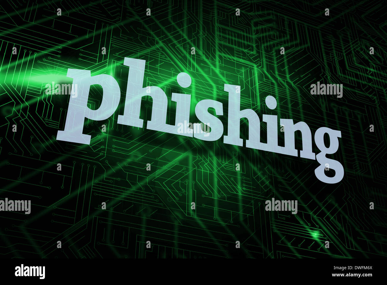 Phishing against green and black circuit board Stock Photo - Alamy