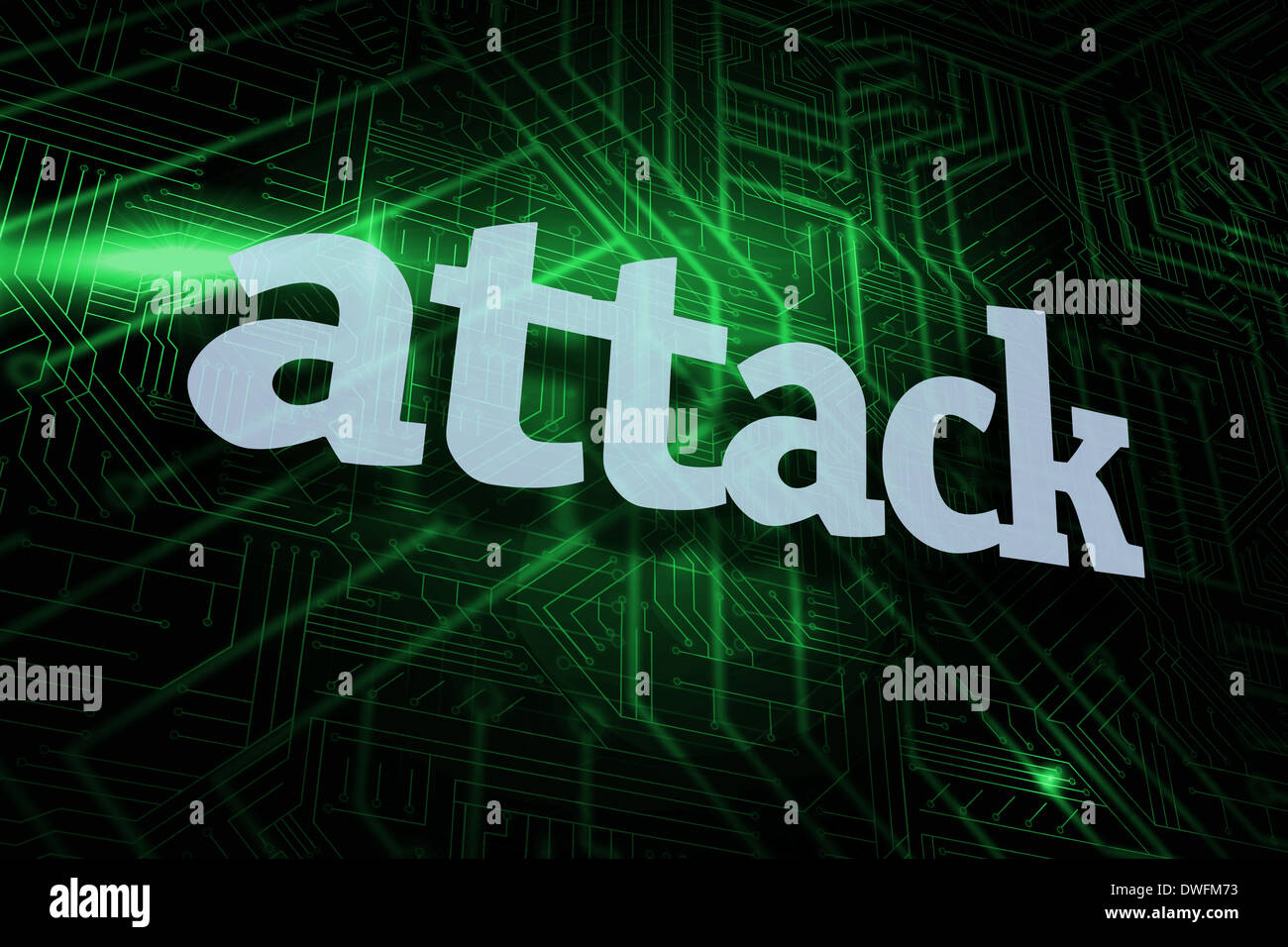 Attack against green and black circuit board Stock Photo - Alamy