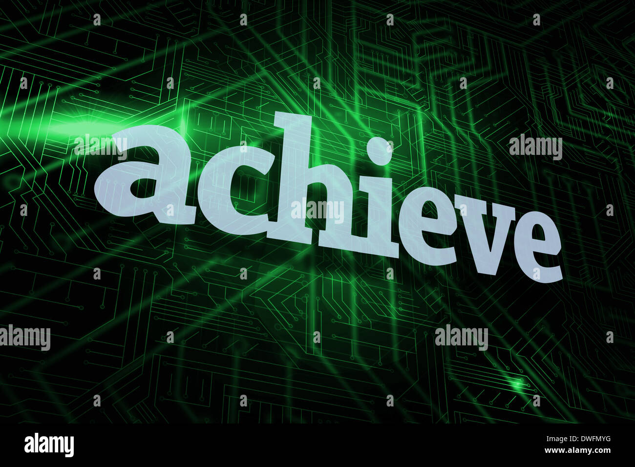 Achieve against green and black circuit board Stock Photo - Alamy