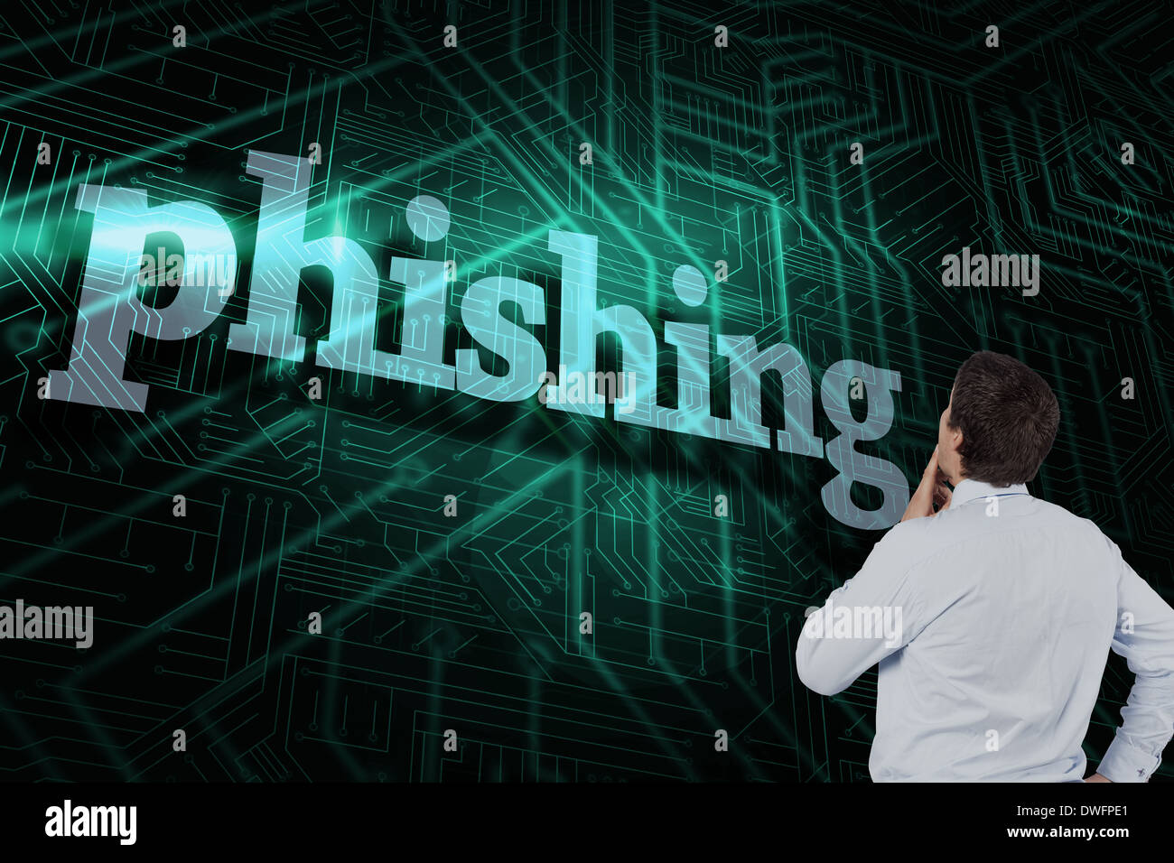 Phishing against green and black circuit board Stock Photo - Alamy