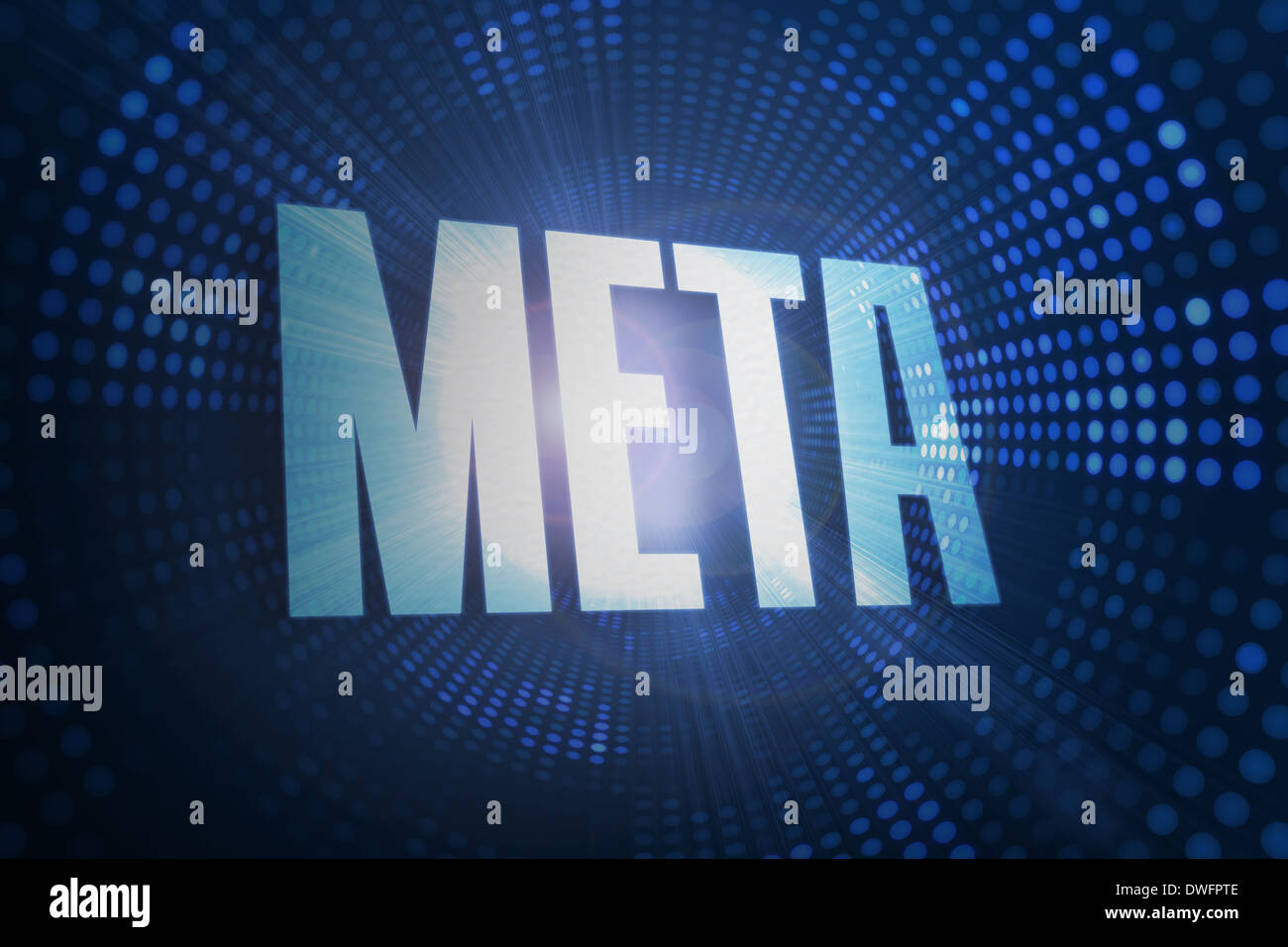 Meta against futuristic dotted blue and black background Stock Photo ...