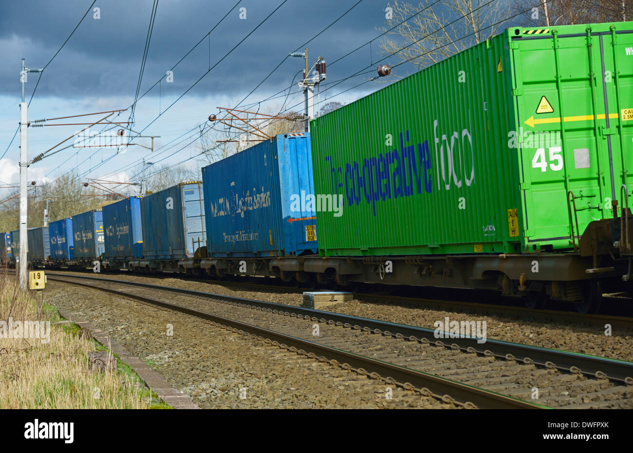 Container freight train hi-res stock photography and images - Alamy