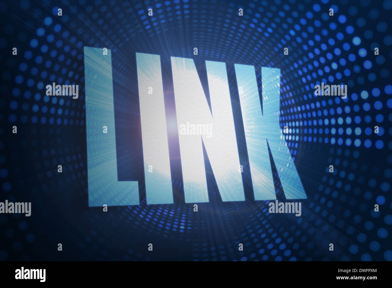 Link against futuristic dotted blue and black background Stock Photo ...