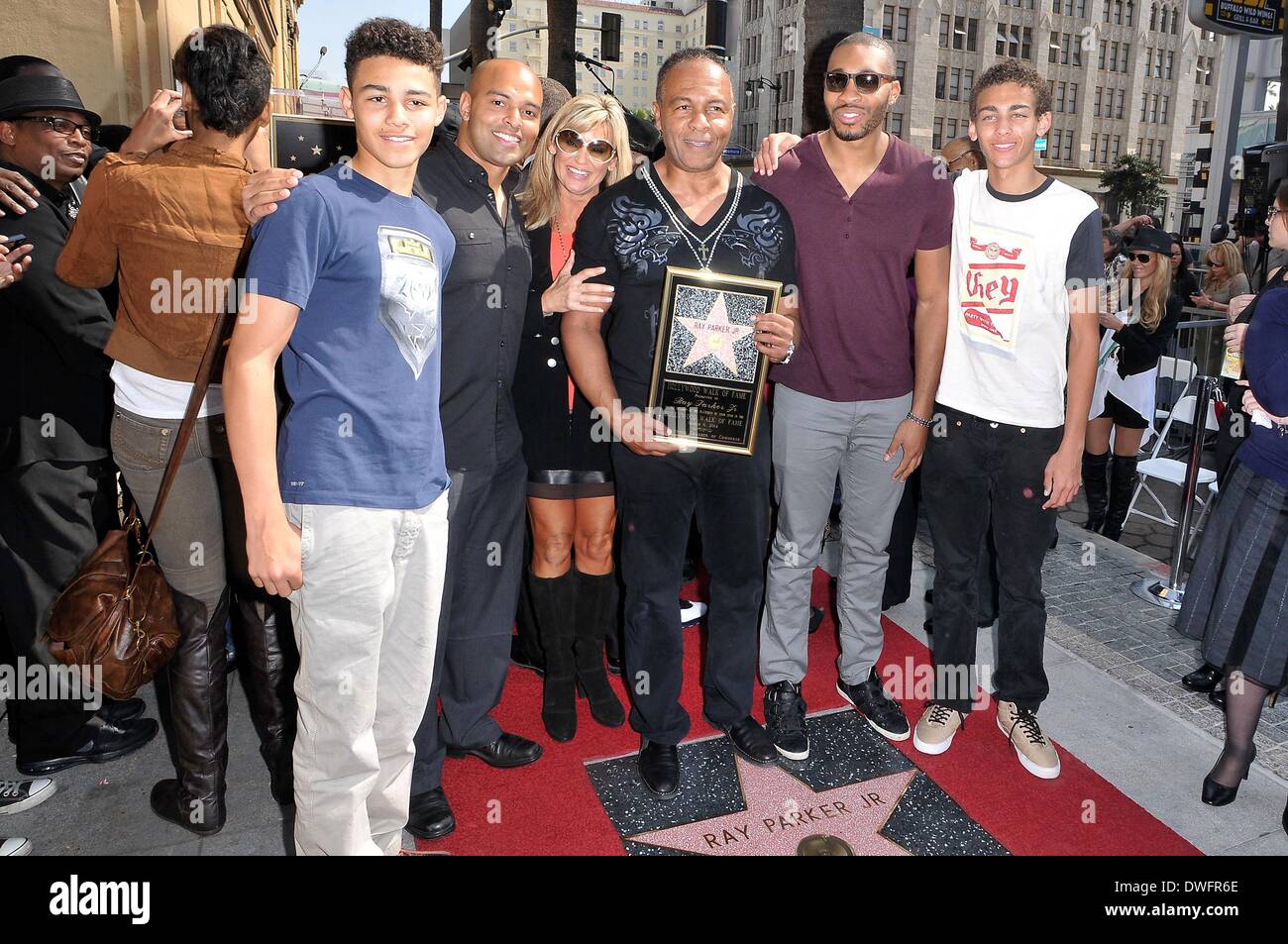 Los Angeles, CA, USA. 6th Mar, 2014. Ray Parker Jr., family at the ...