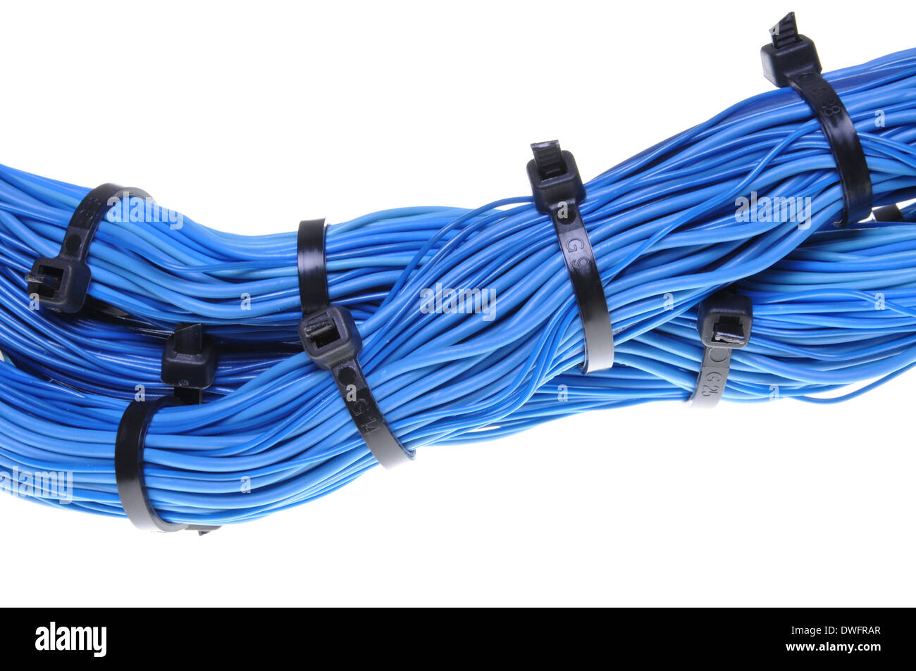 Blue cable bundles in global communication networks Stock Photo - Alamy