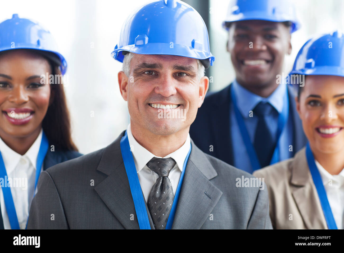 group of happy construction businesspeople in office Stock Photo - Alamy