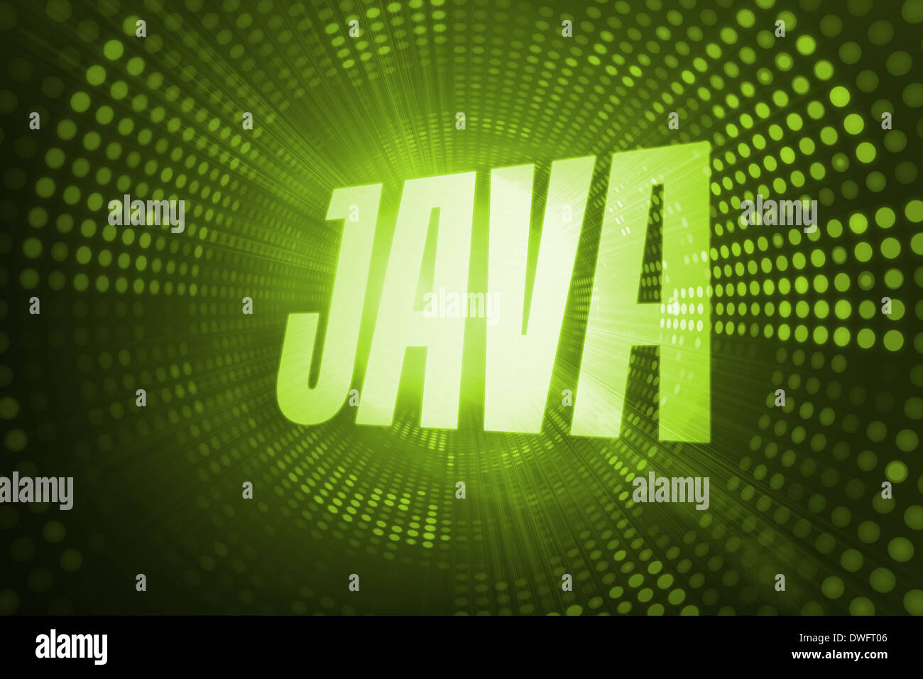 Java against green pixel spiral Stock Photo - Alamy