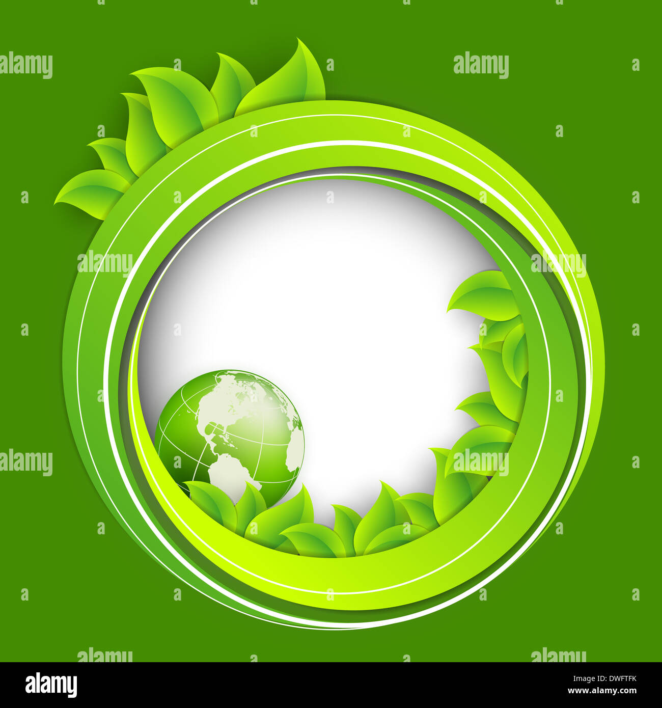 floral environmental frame with globe Stock Photo - Alamy