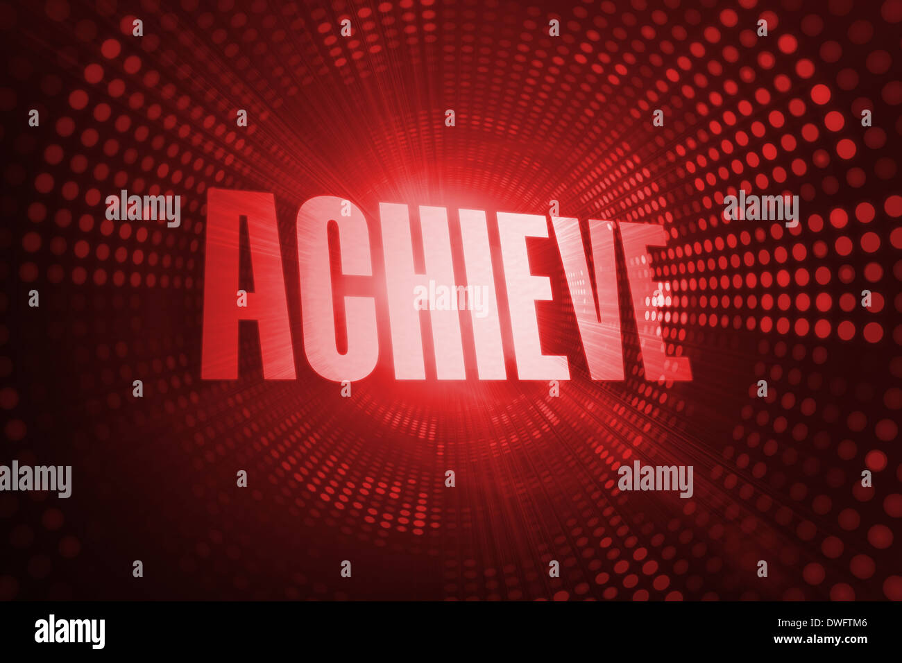 Achieve against red pixel spiral Stock Photo - Alamy
