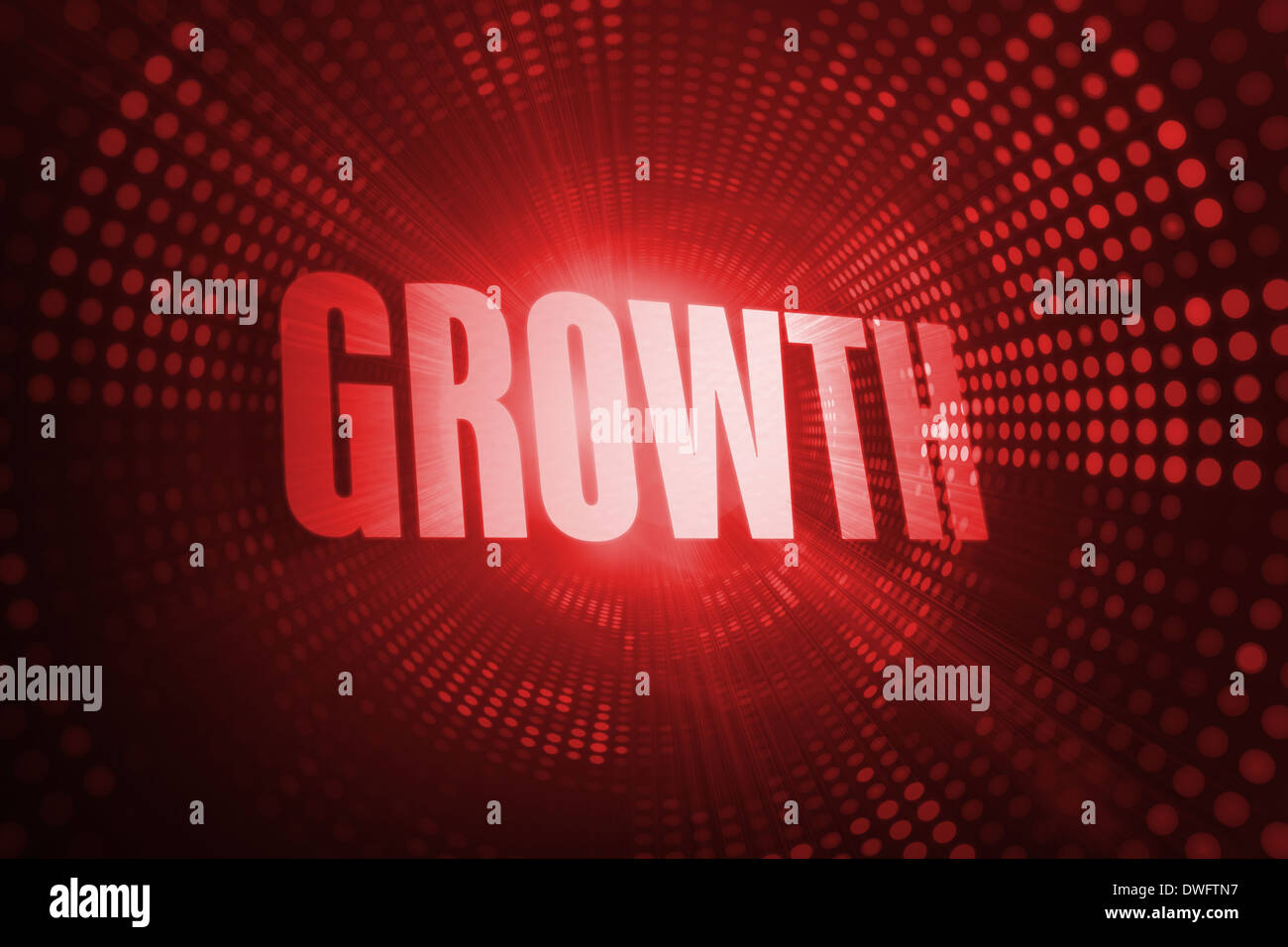 Growth against red pixel spiral Stock Photo - Alamy